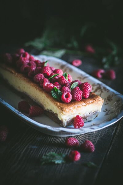 Raspberry-Topped Creamy Cheesecake | Celebrate Creativity