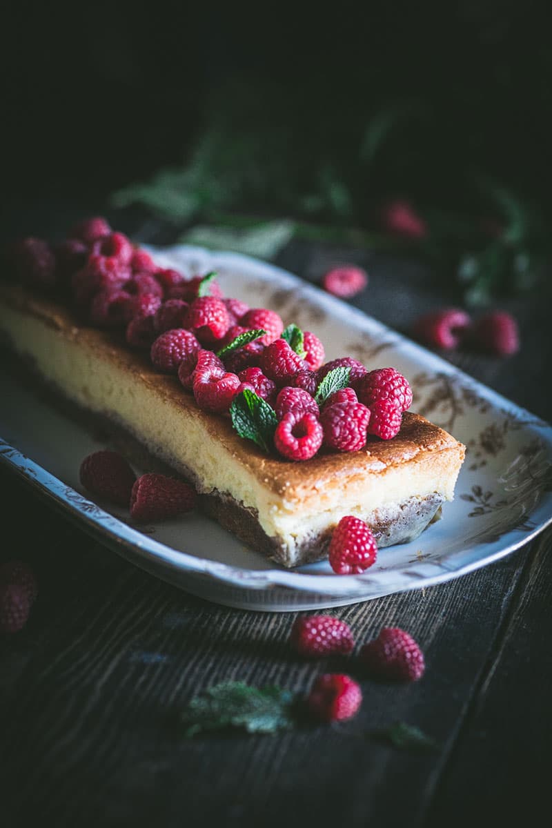 Raspberry-Topped Creamy Cheesecake | Celebrate Creativity